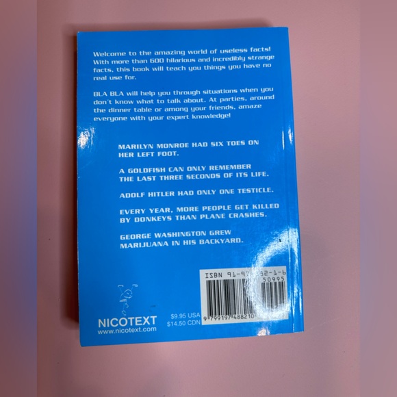 Other | Bla Bla Incredibly Useless Facts Book | Poshmark